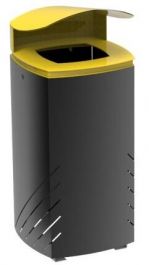 Cos metalic de exterior pentru colectare selectiva 80l, galben